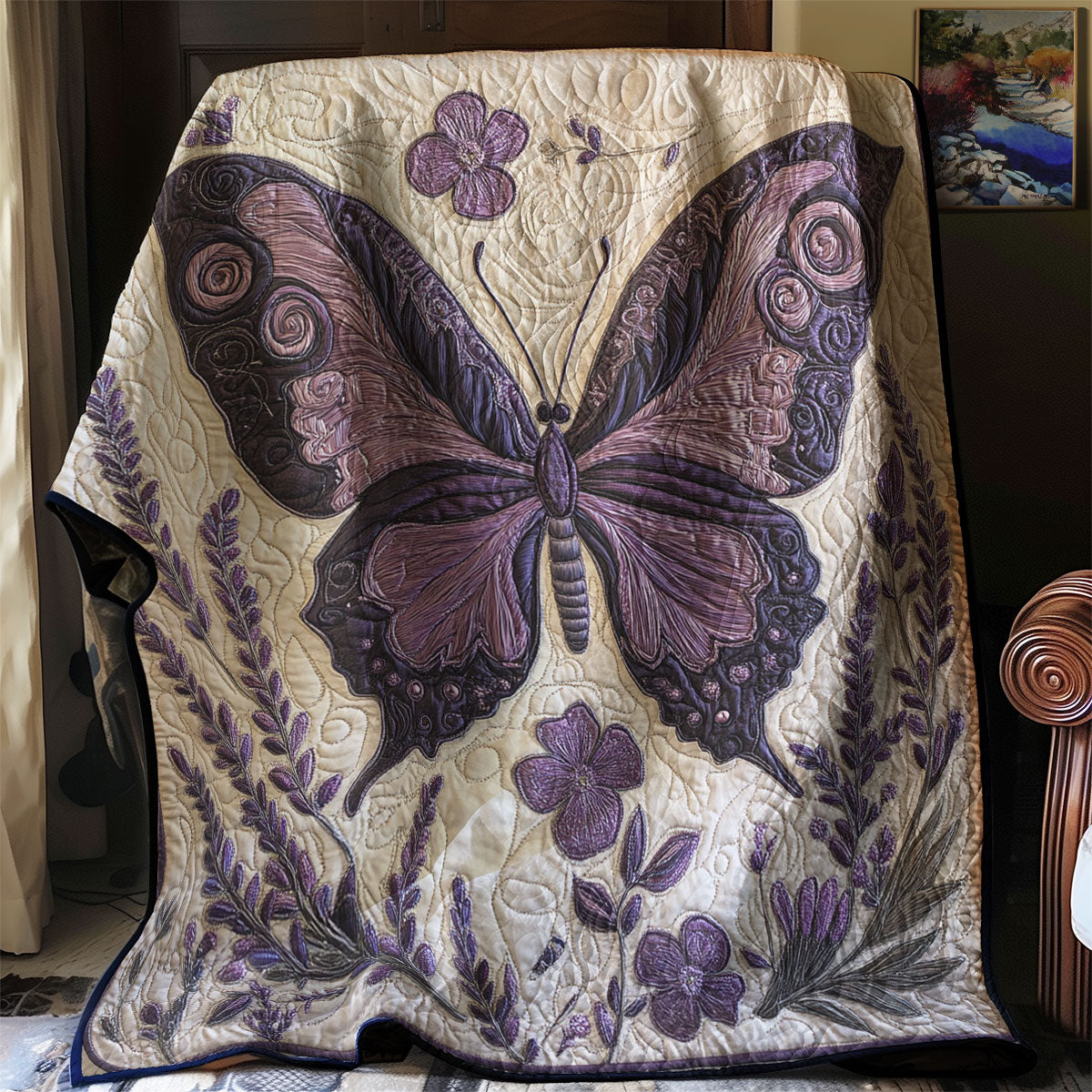 Butterfly Dancing In Lilac Sky WU1803019CL Quilt – Snugnique