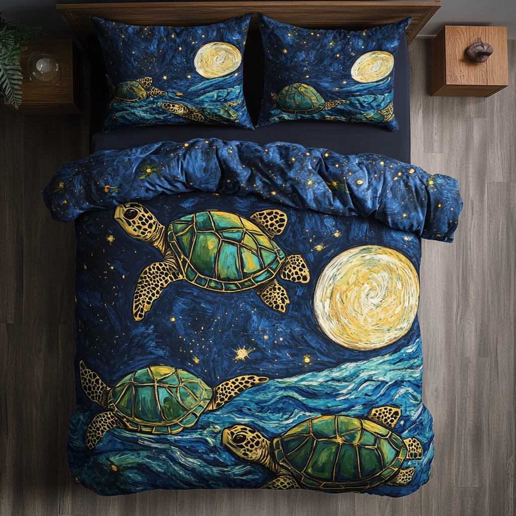 Sea Turtle Starry Night WU1801041CL Duvet Cover Set – Snugnique